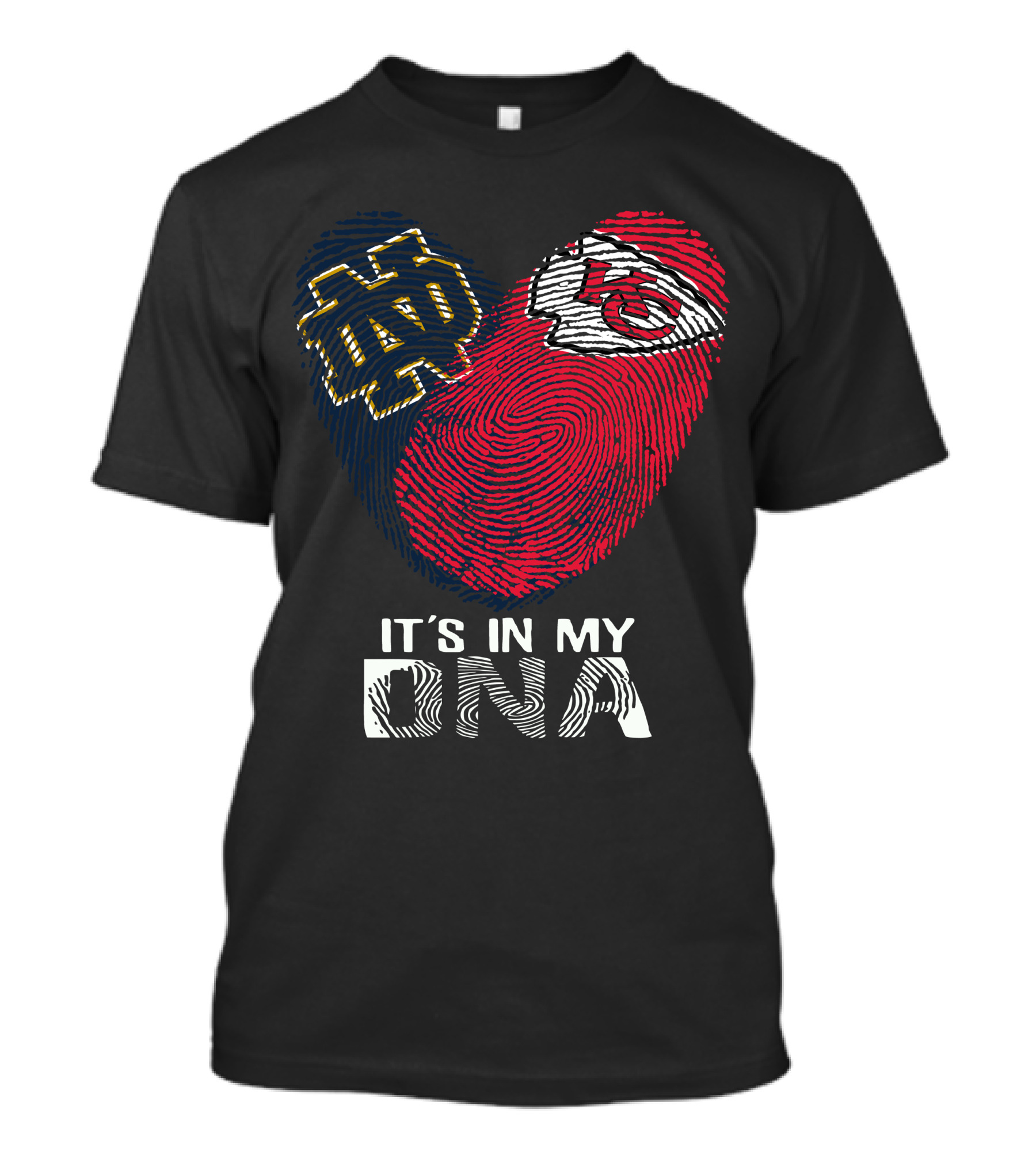 Notre Dame Fighting Irish And Kansas City Chiefs It's In My Dna T-Shirt