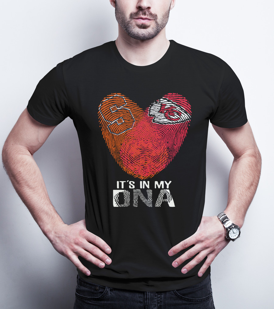 Syracuse Orange And Kansas City Chiefs It's In My DNA Fingerprint Heart T-Shirt