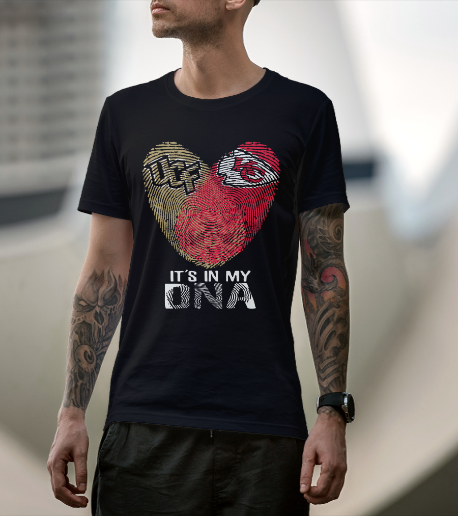 Ucf Knights Chiefs It's In My Dna Fingerprint Heart T-Shirt