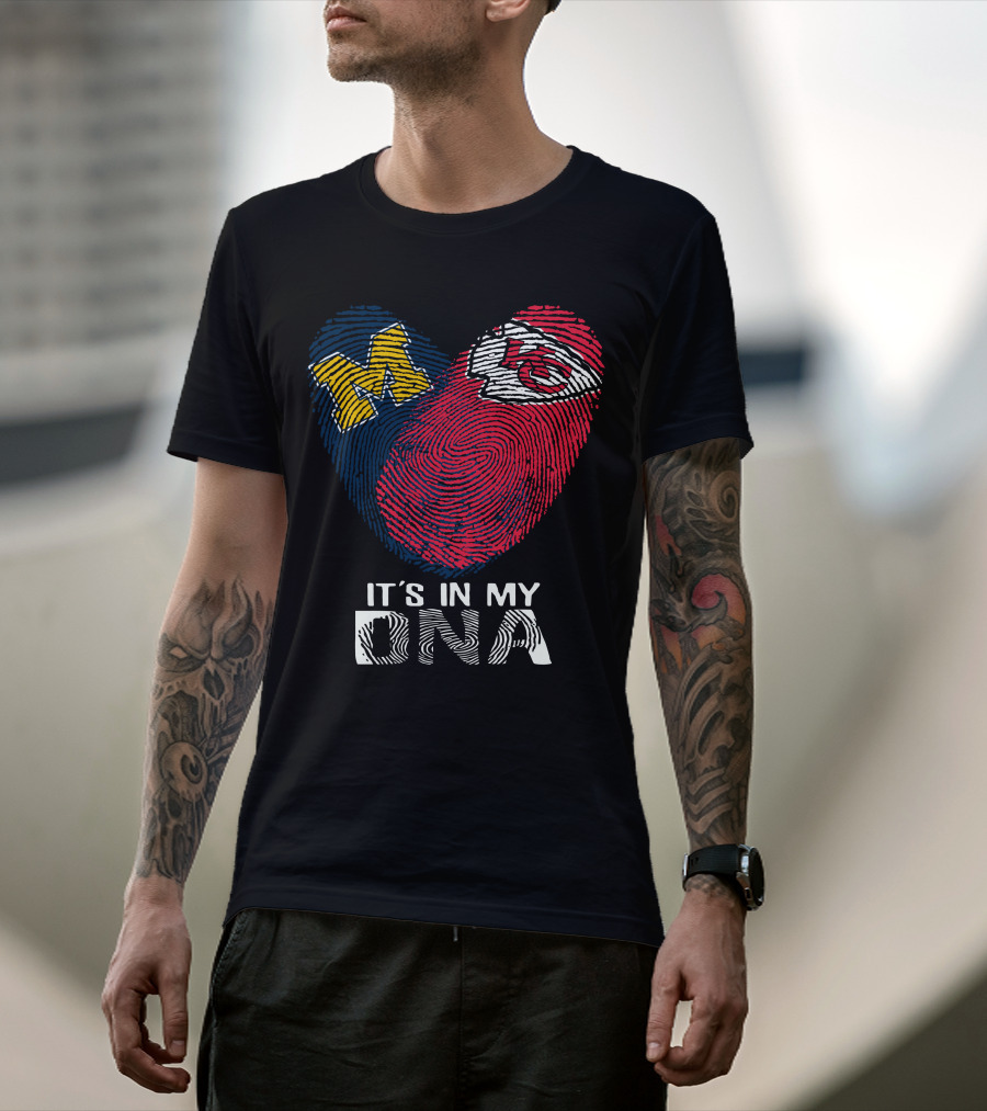 Wolverines Chiefs It's In My DNA Fingerprint Heart T-Shirt