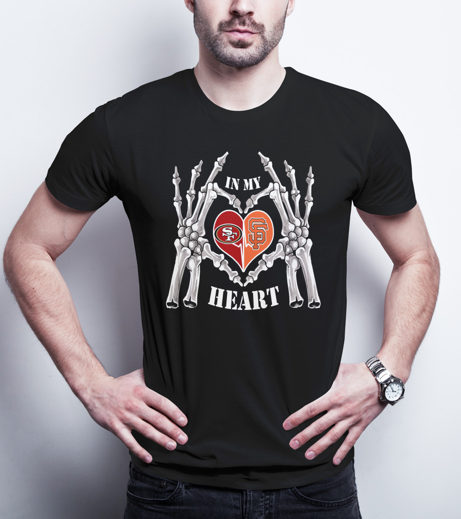 San Francisco 49ers And Giants Love In My Heart T-Shirt