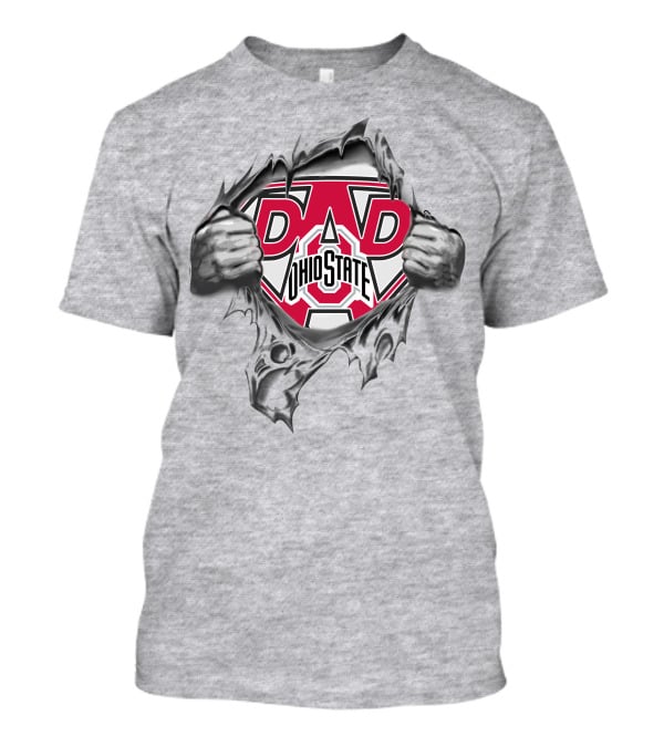 Ohio State Buckeyes Dad Superhero Logo Tear-Away T-Shirt