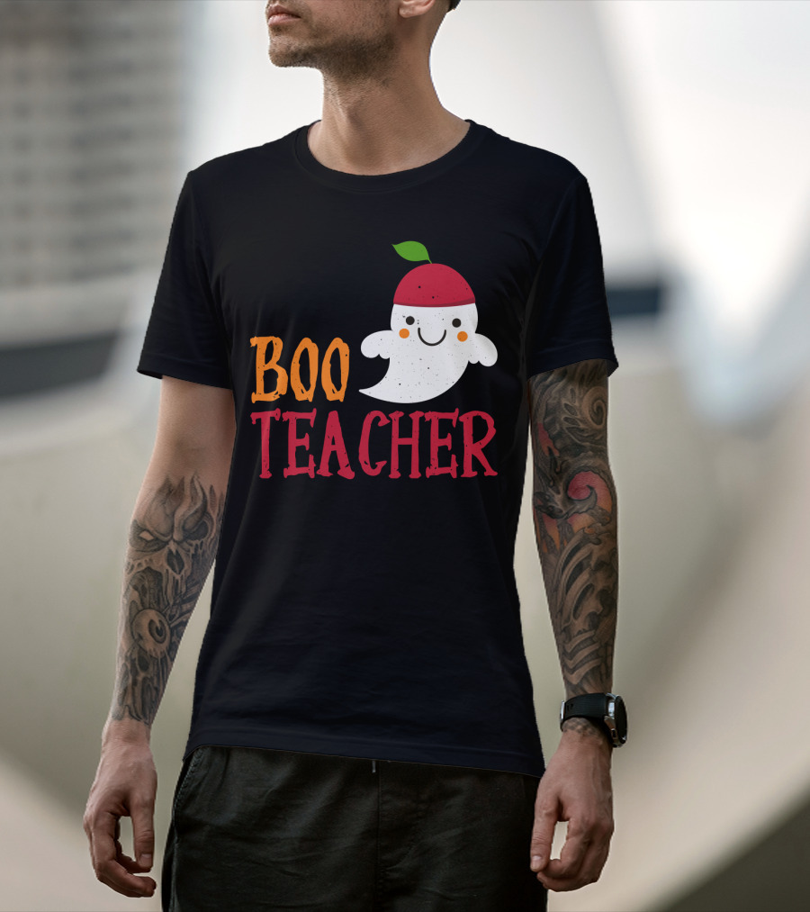 Boo Teacher Ghost Pirate Themed Funny Halloween Costume Teacher T-Shirt