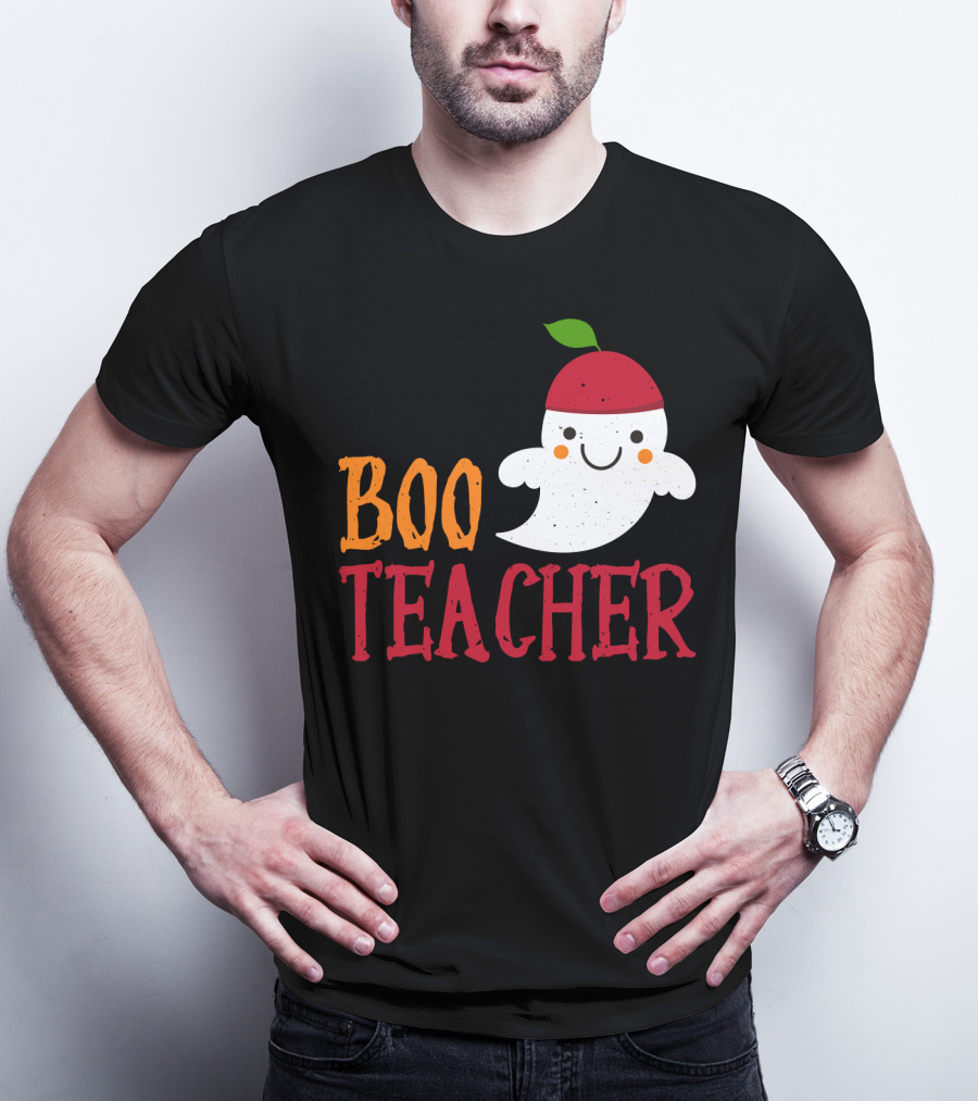 Boo Teacher Ghost Pirate Themed Funny Halloween Costume Teacher T-Shirt
