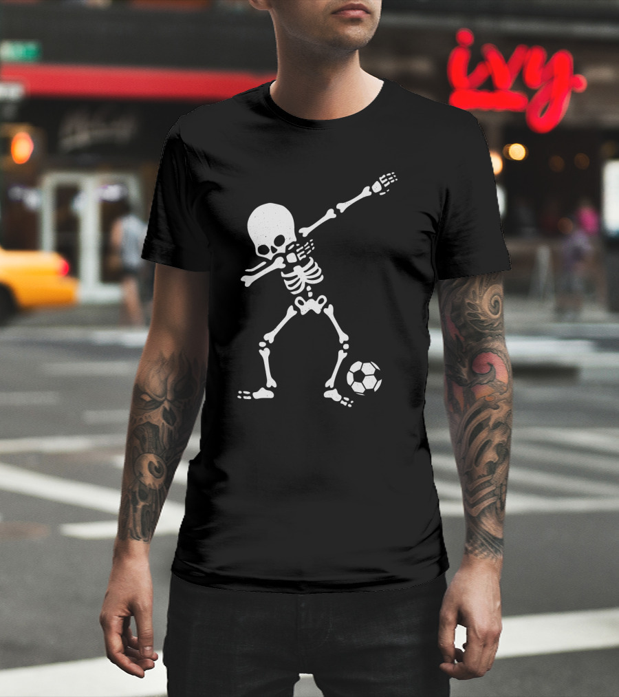 Skeleton Dabbing With Soccer Ball Pose T-Shirt