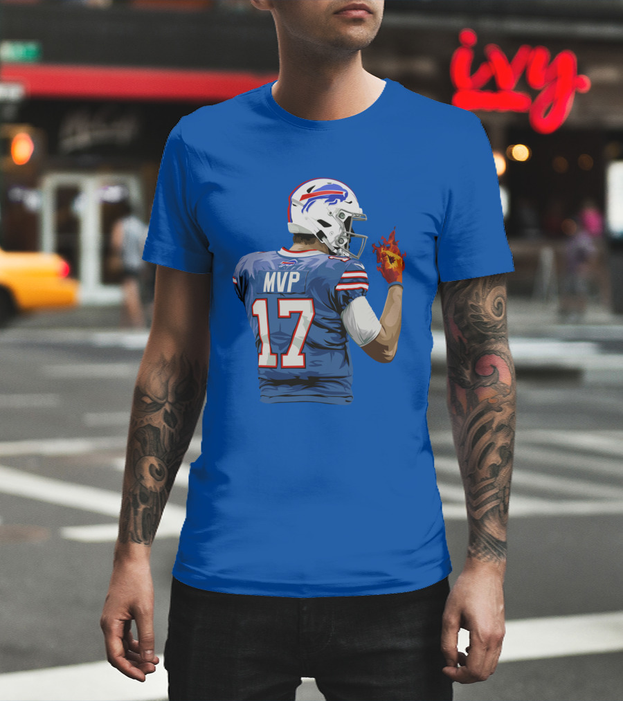 MVP 17 Josh Allen Hot Hand Buffalo Bills T-Shirt