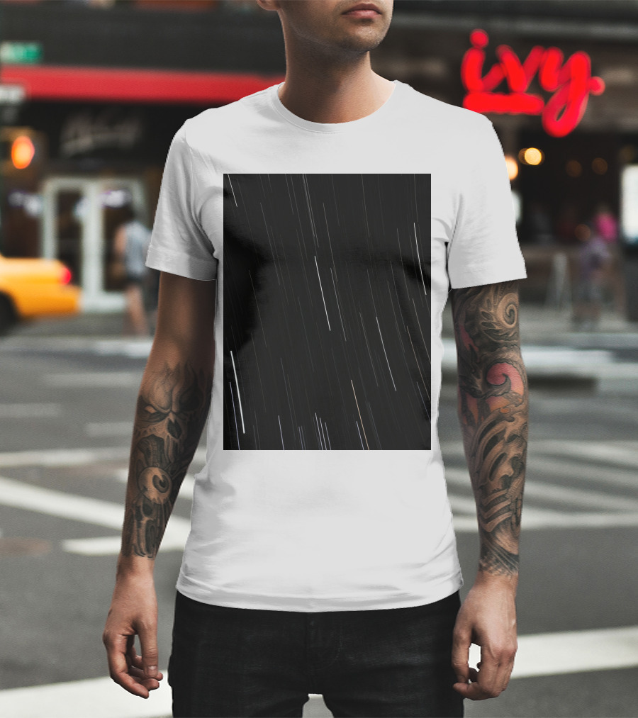 Back To Basics Scratch Night Sky Stripes T-Shirt