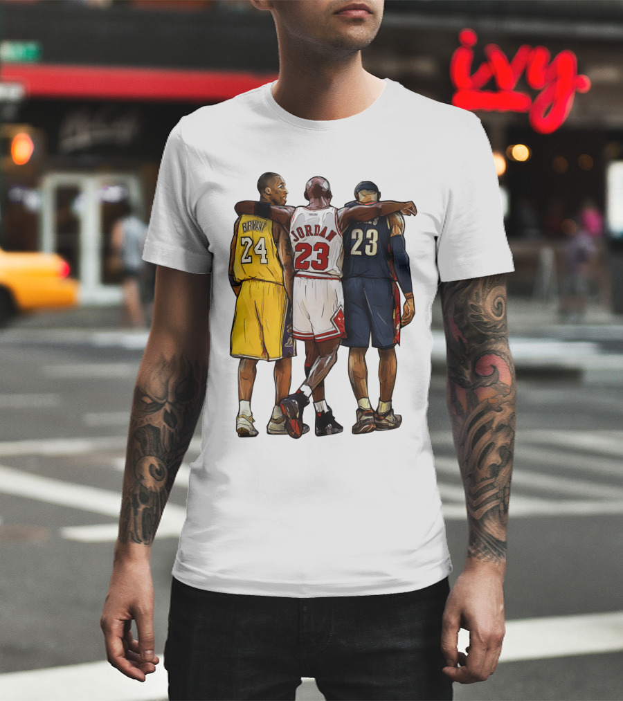 Kobe Bryant Michael Jordan 23 Lebron James 24 23 23 Lakers Bulls Cavaliers T-Shirt