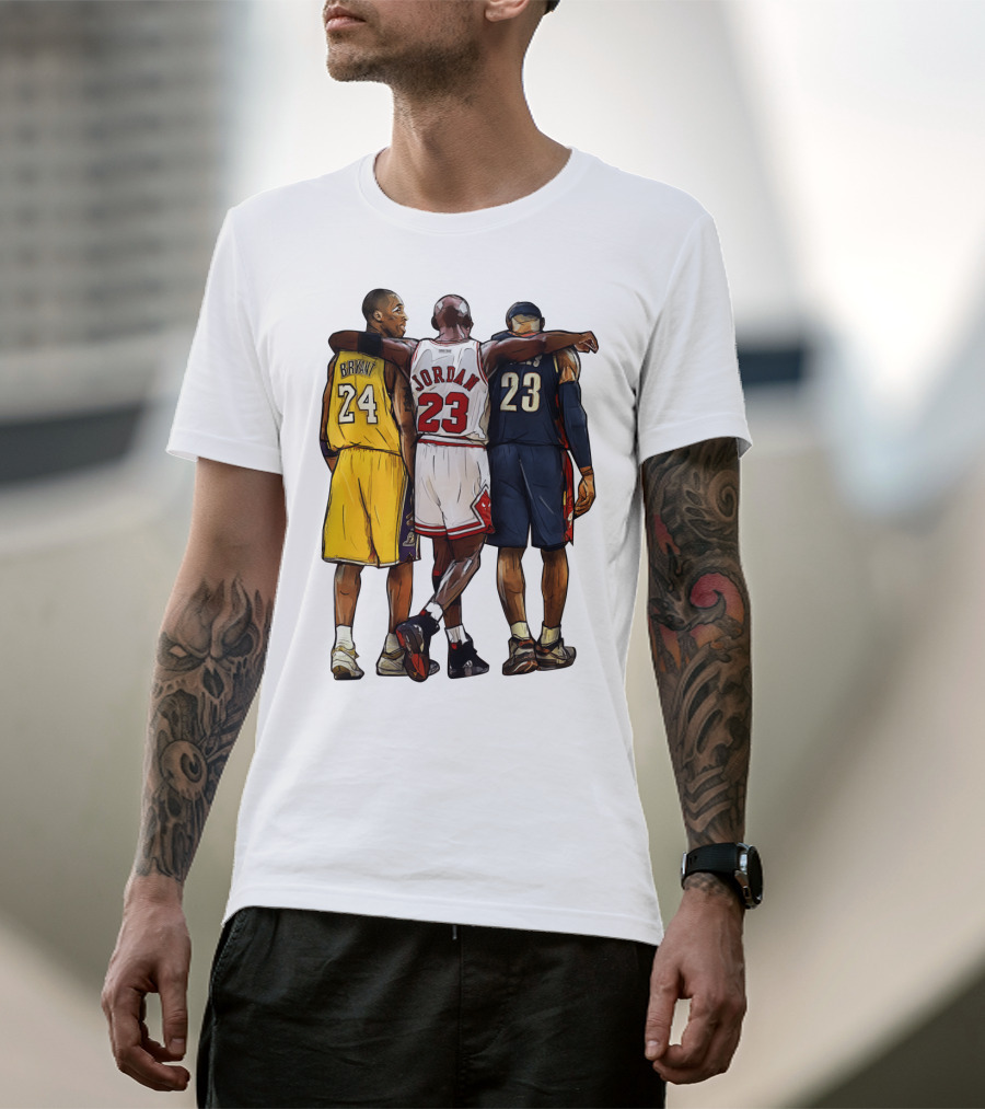 Kobe Bryant Michael Jordan 23 Lebron James 24 23 23 Lakers Bulls Cavaliers T-Shirt
