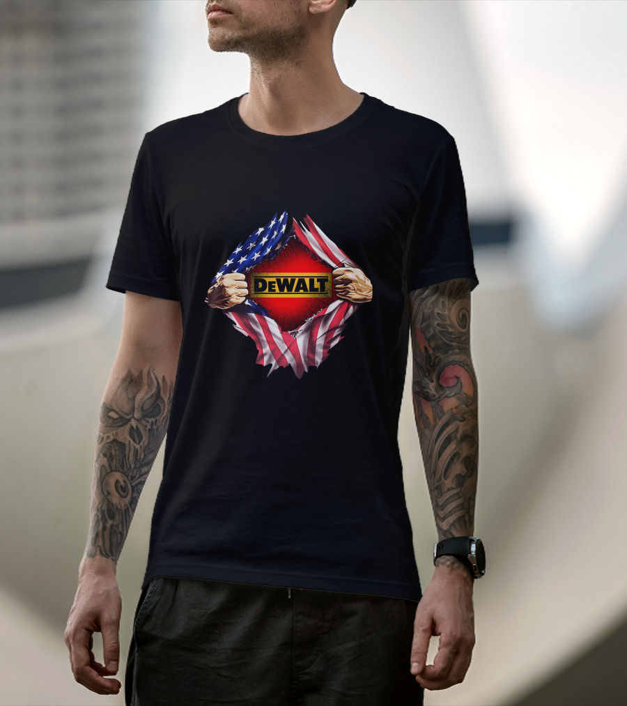 DeWalt American Flag Rip T-Shirt