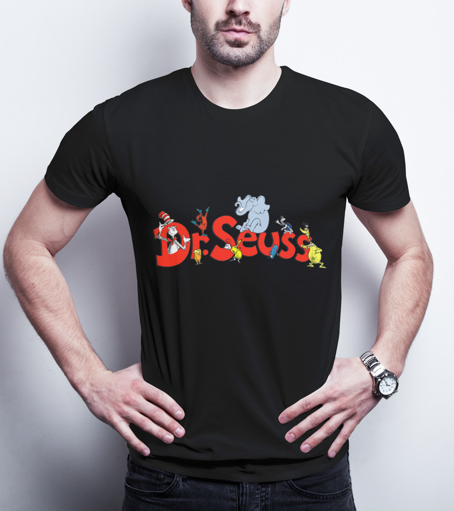 Dr Seuss Family Characters Comic Featuring Iconic Cat Elephant Bird Gildan T-Shirt