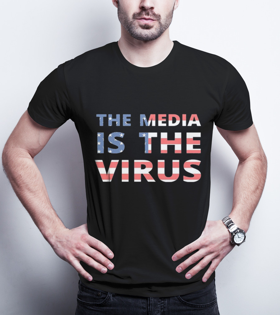 The Media Is The Virus American Flag T-Shirt