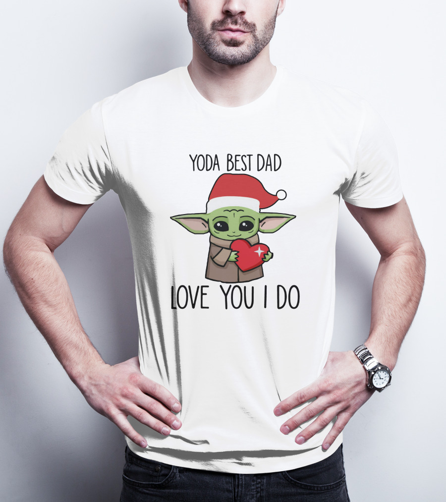 Yoda Best Dad Love You I Do Santa Hat Heart T-Shirt