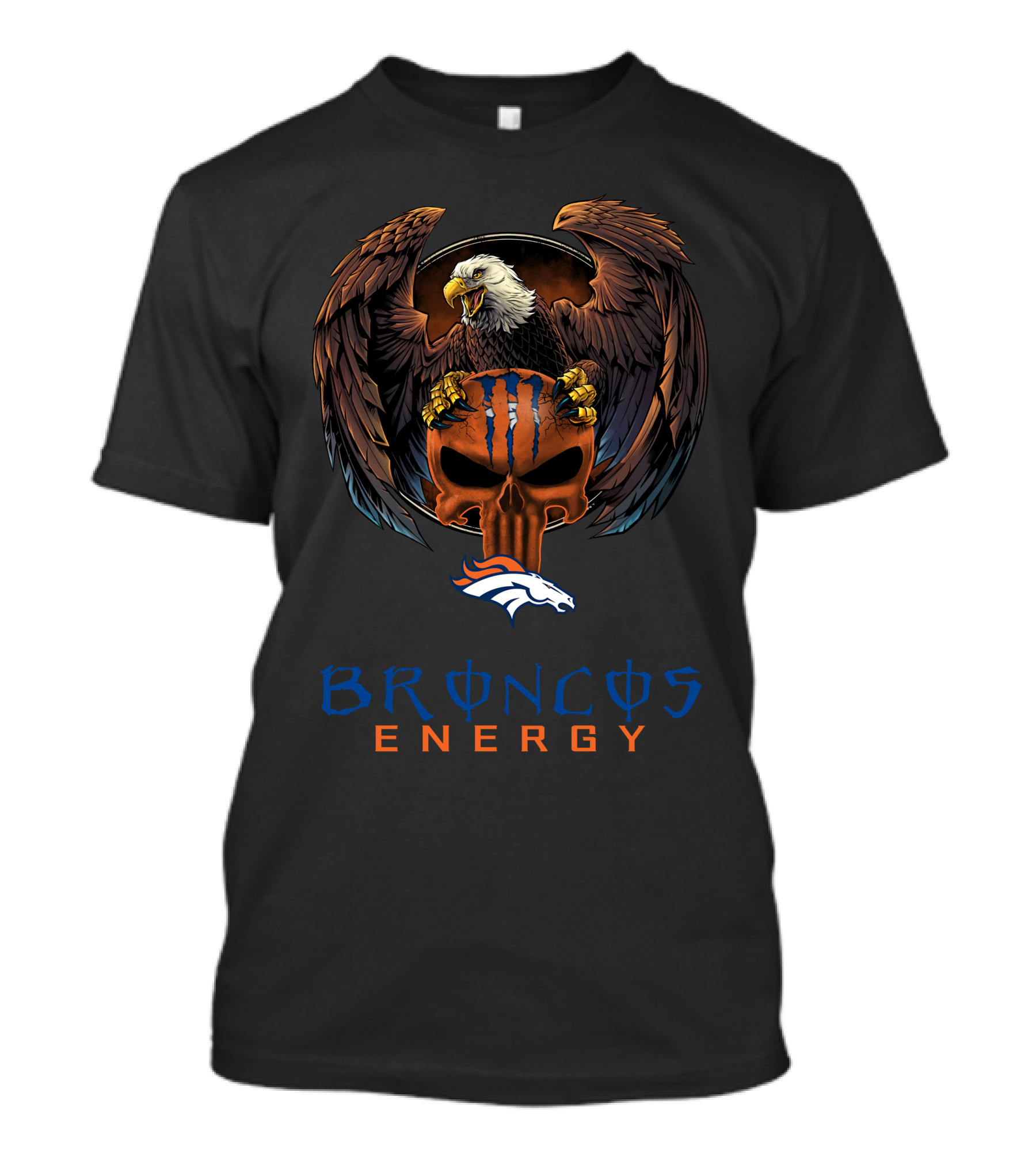 Broncos Energy Denver Broncos Eagle Skull Monster T-Shirt
