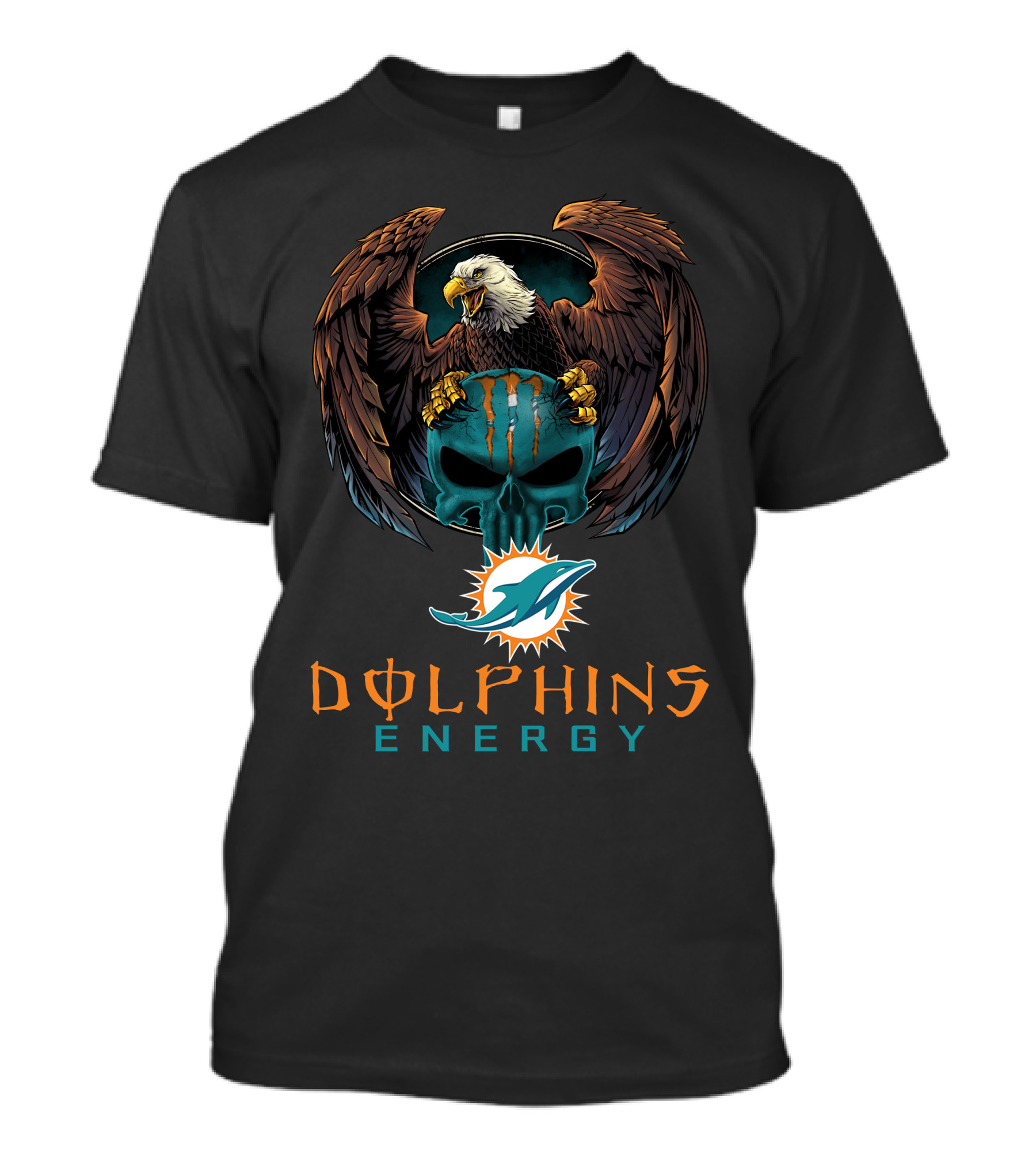 Dolphins Energy Miami Dolphins Eagle Skull T-Shirt