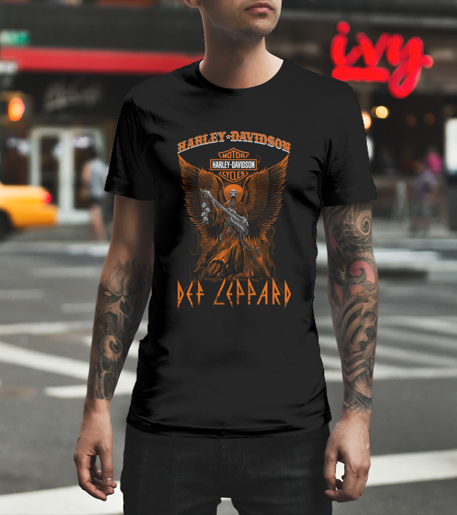 Harley Davidson Motor Cycles Def Leppard T-Shirt