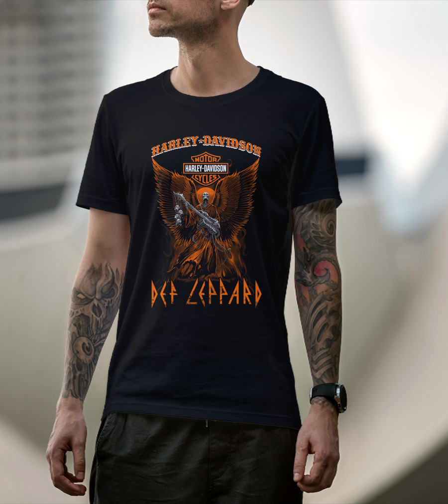 Harley Davidson Motor Cycles Def Leppard T-Shirt