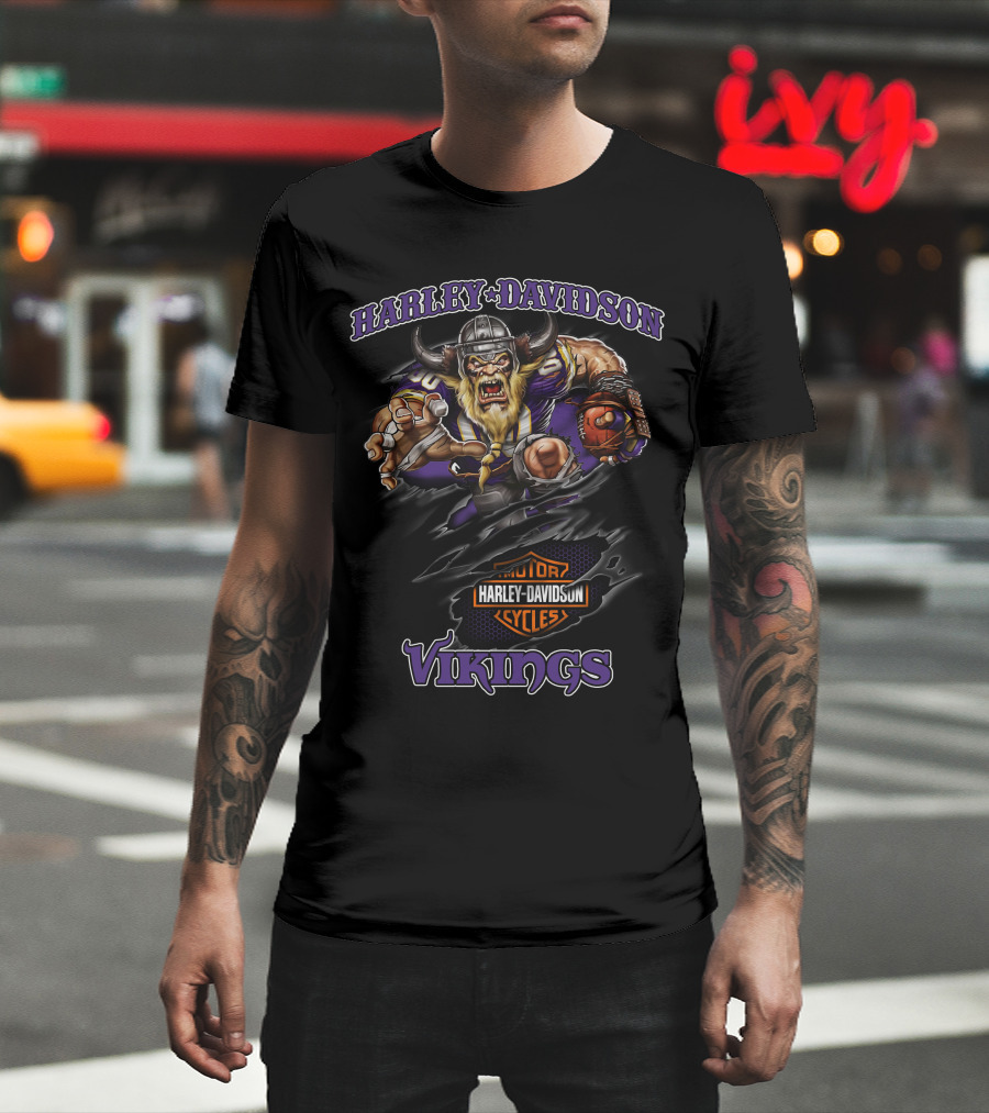 Harley Davidson Vikings Motor Cycles T-Shirt