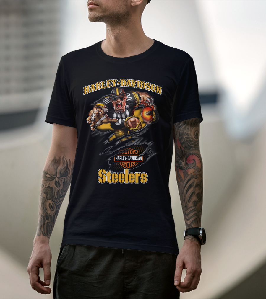 Harley Davidson Steelers Hl Mascots Pittsburgh Steelers T-Shirt