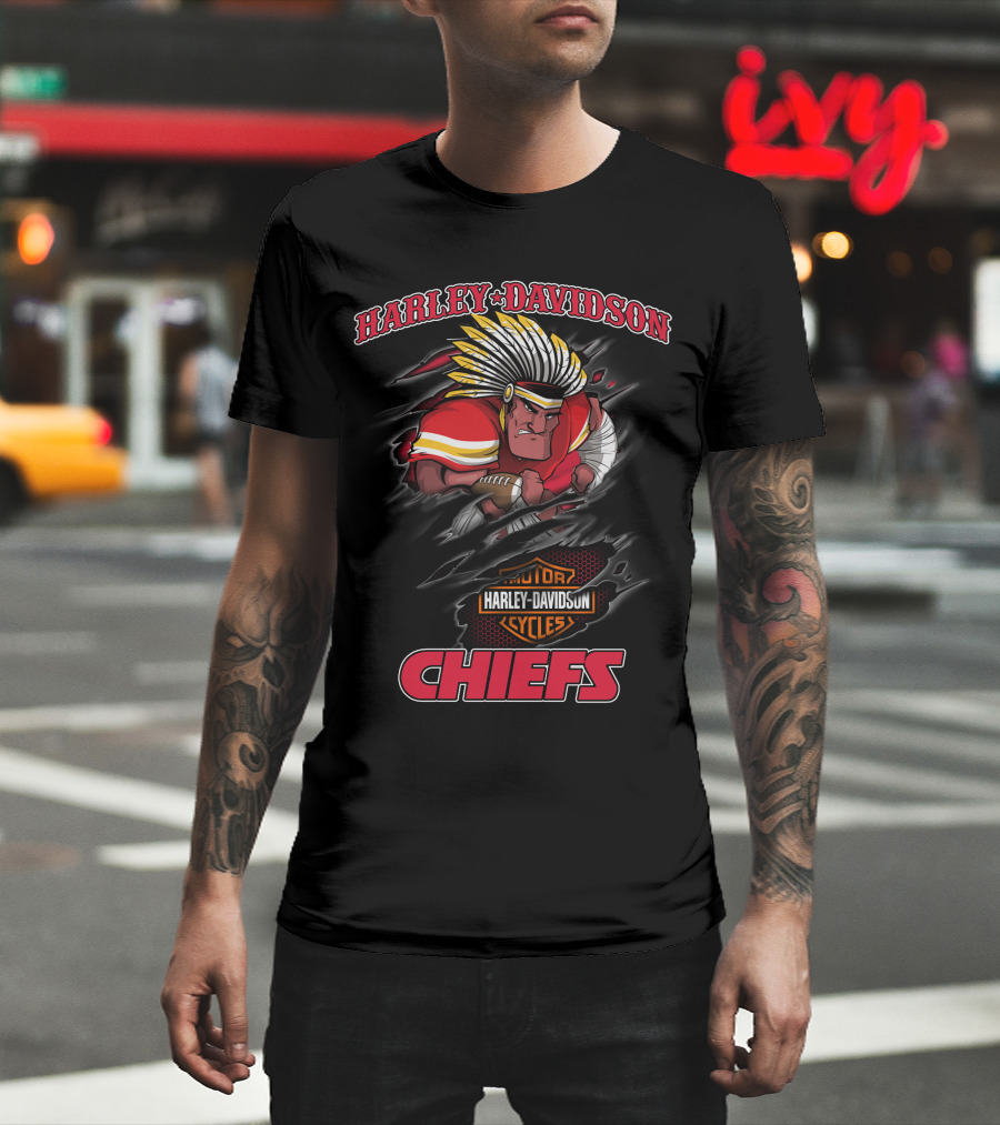 Harley Davidson Chiefs Kansas City Motorcycles T-Shirt