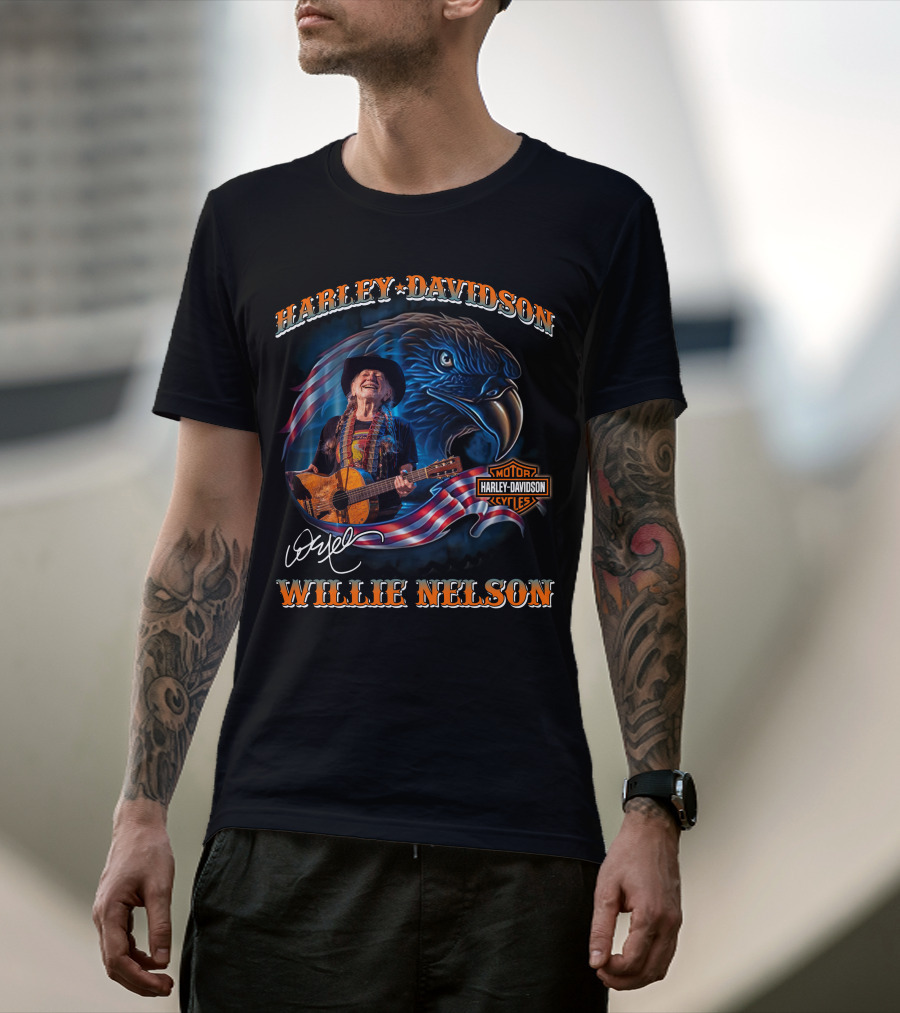Harley Davidson Motor Cycles Willie Nelson T-Shirt