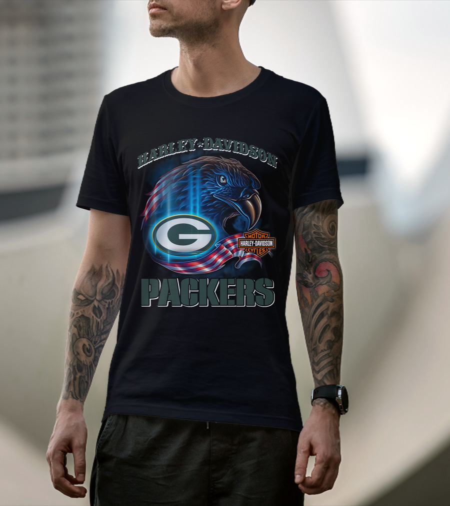 Harley Davidson Green Bay Packers Eagle T-Shirt