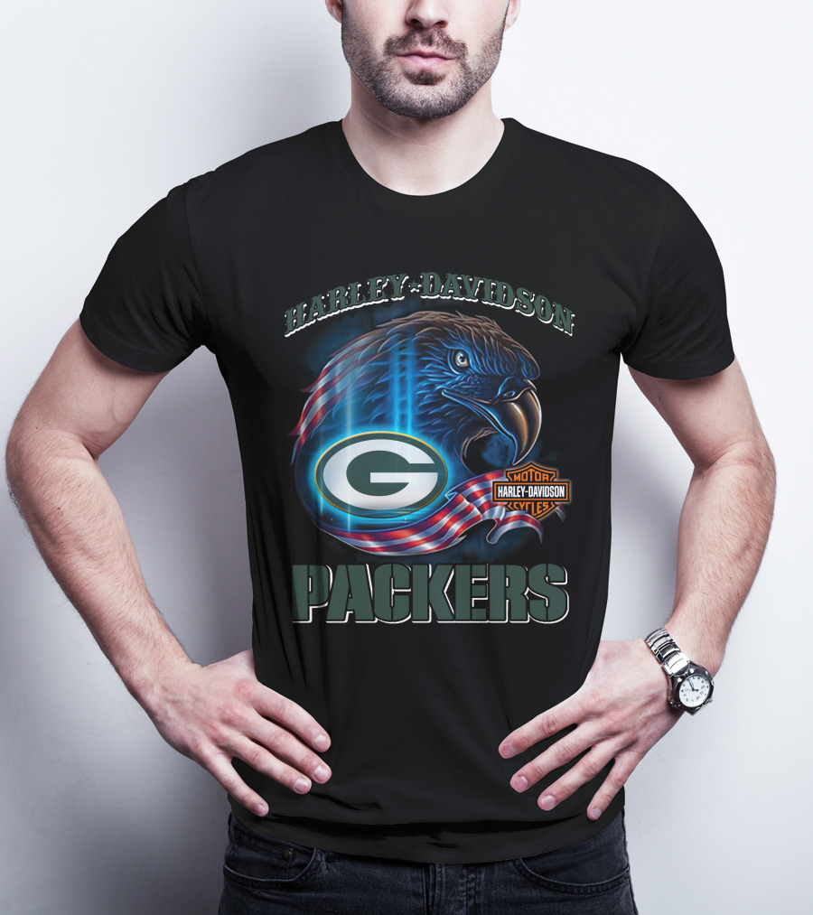 Harley Davidson Green Bay Packers Eagle T-Shirt