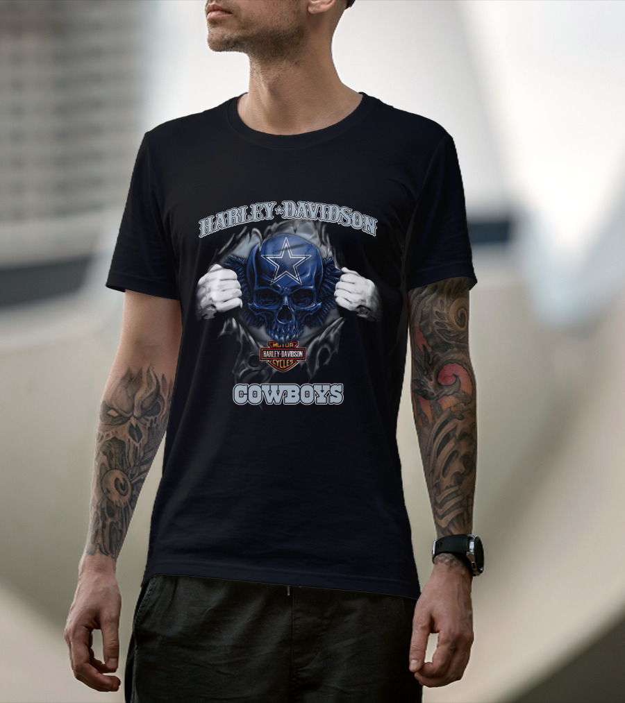 Harley Davidson Cowboys Skull With Star T-Shirt