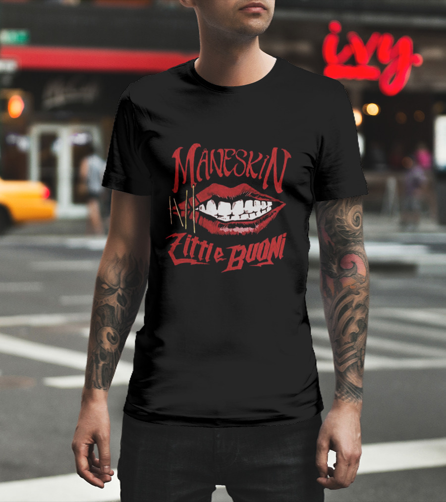 Måneskin Zitti E Buoni Red Lips T-Shirt