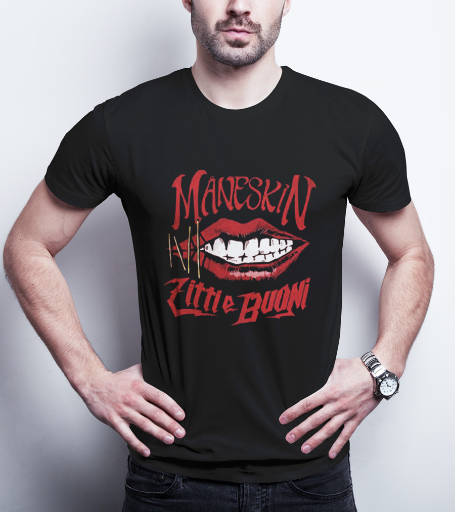 Måneskin Zitti E Buoni Red Lips T-Shirt