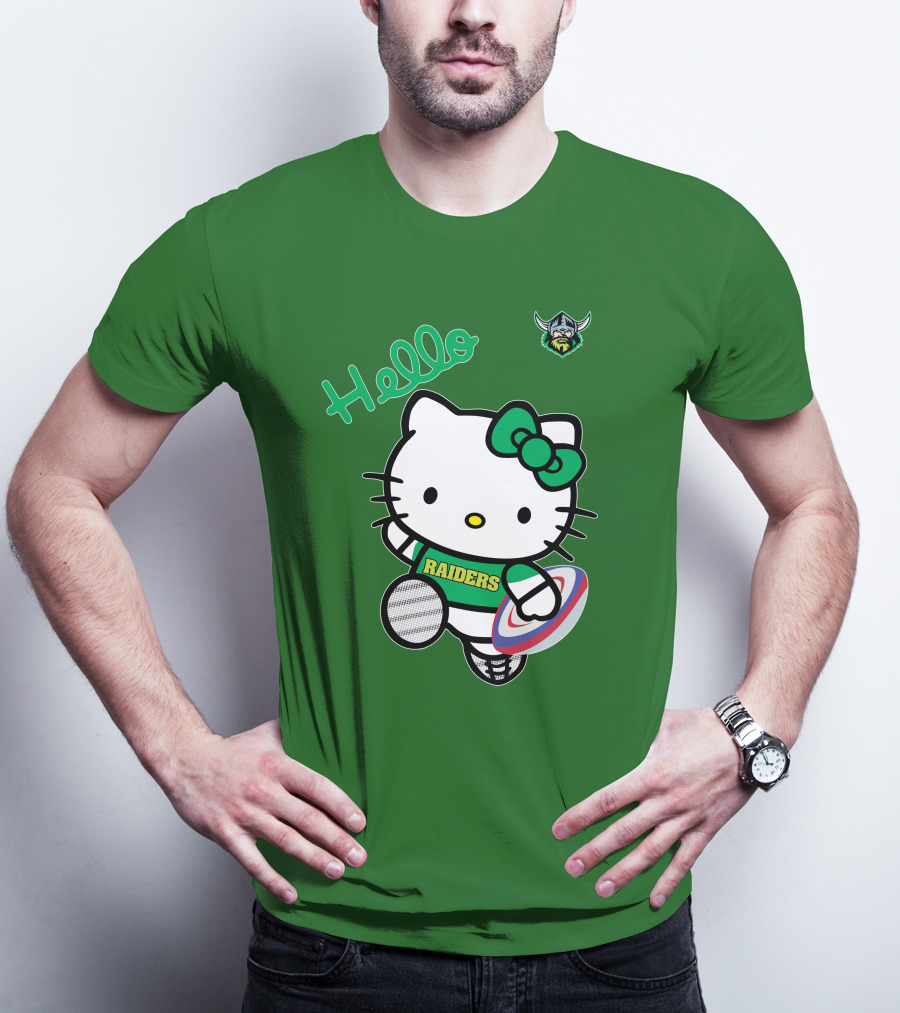 NRL1003 Hello Kitty Canberra Raiders Football T-Shirt