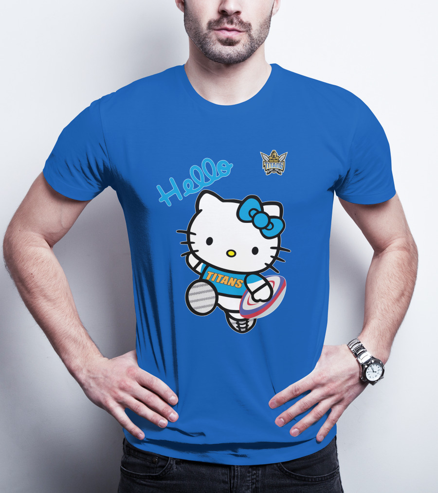 Gold Coast Titans Hello Kitty Rugby NRL1006 Fan T-Shirt