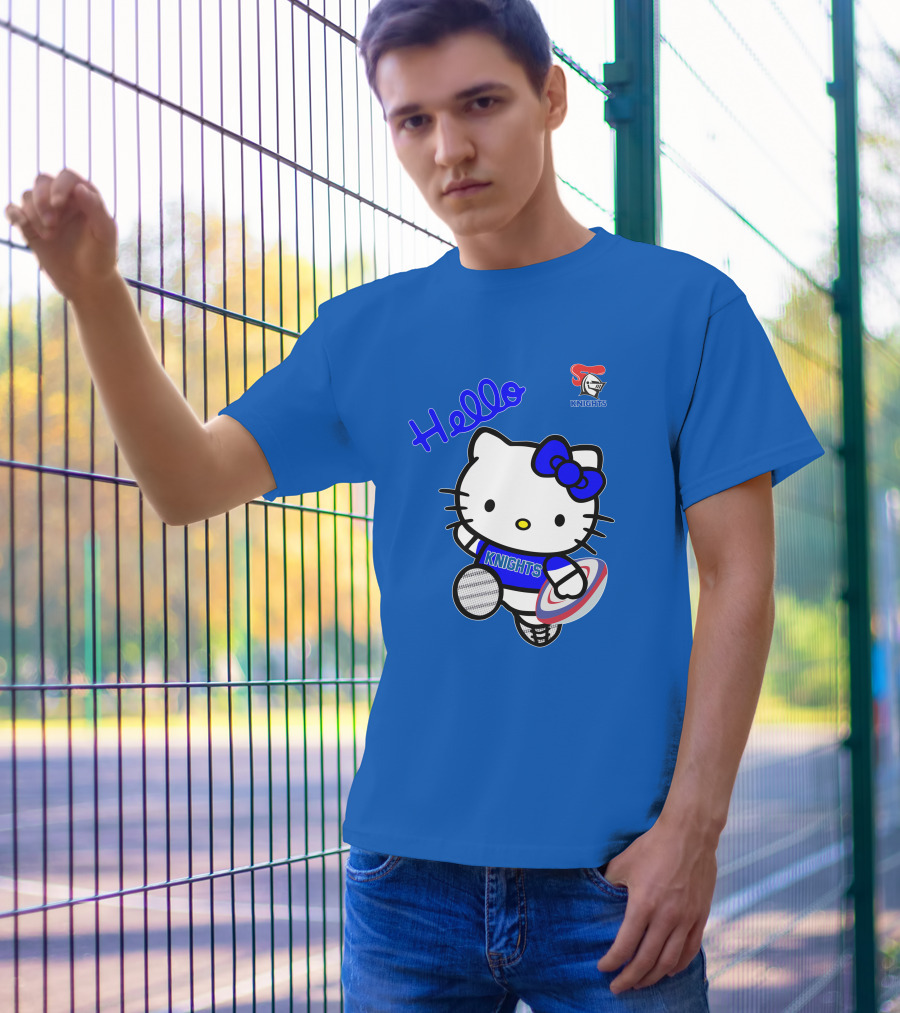 NRL1010 Newcastle Knights Hello Kitty Rugby Crossover T-Shirt