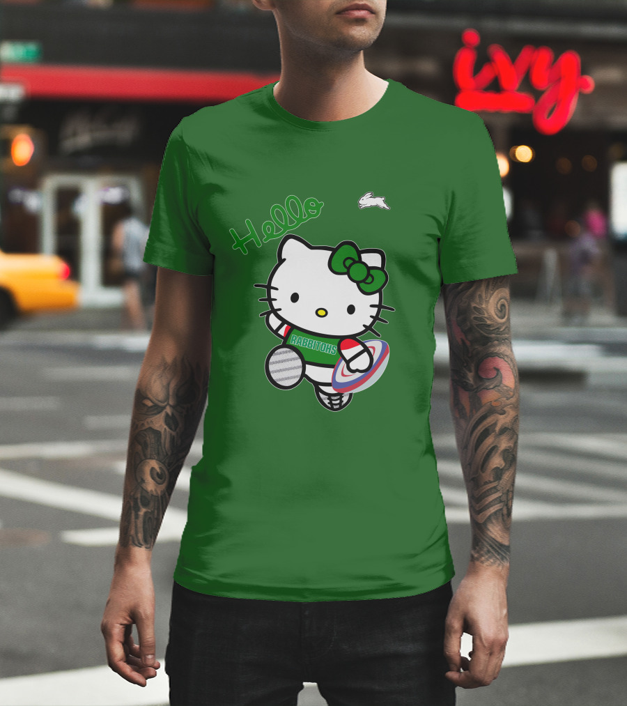 NRL1016 South Sydney Rabbitohs Hello Kitty Rugby Fan Collection T-Shirt