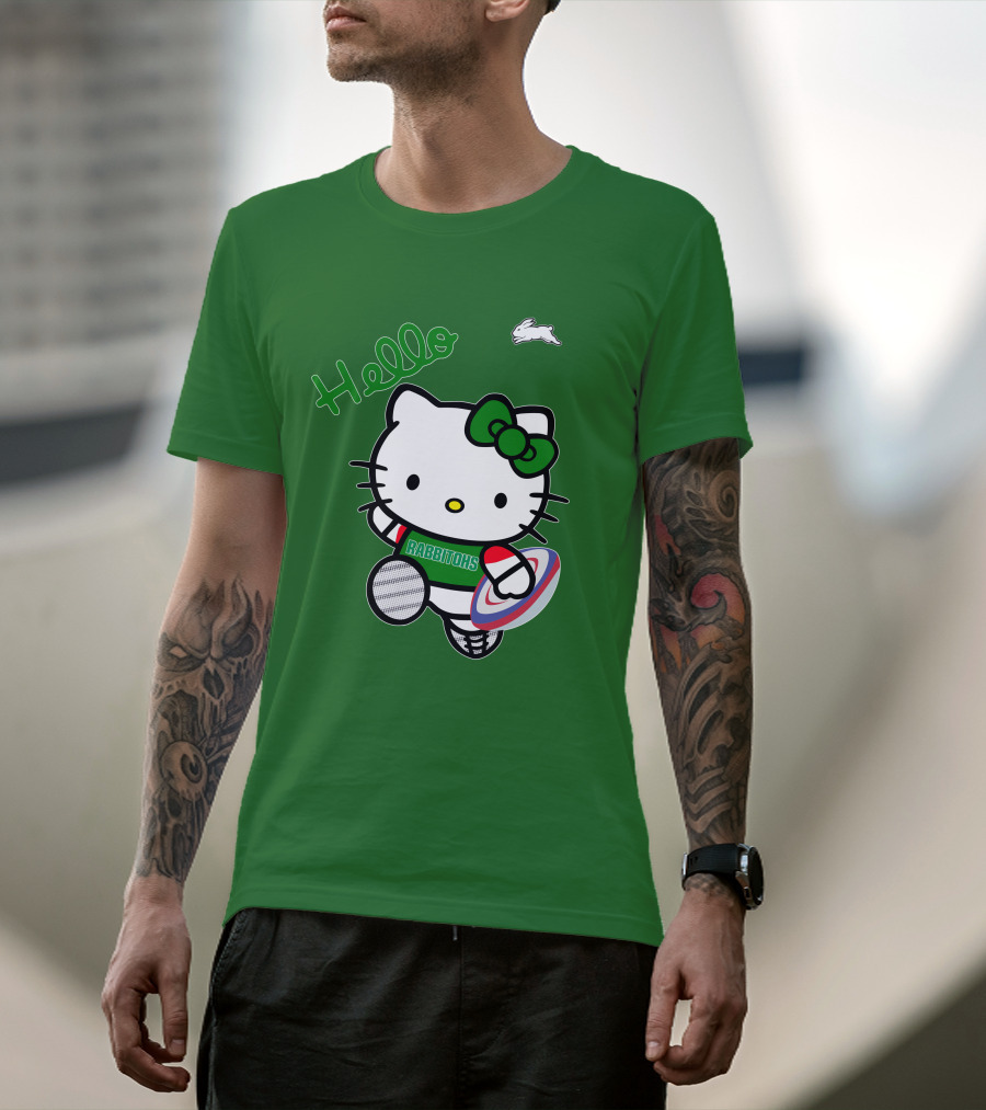 NRL1016 South Sydney Rabbitohs Hello Kitty Rugby Fan Collection T-Shirt