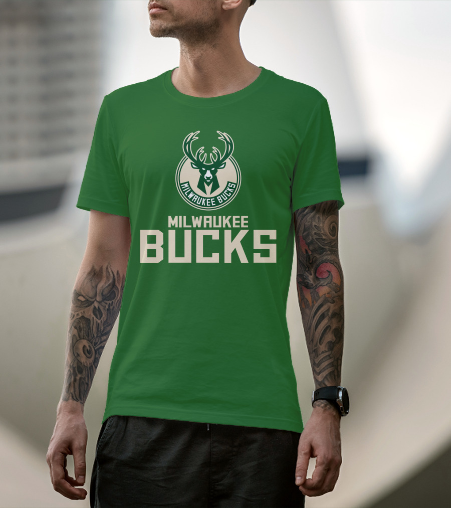 Milwaukee Bucks NBA Logo Green P504HN65261 T-Shirt