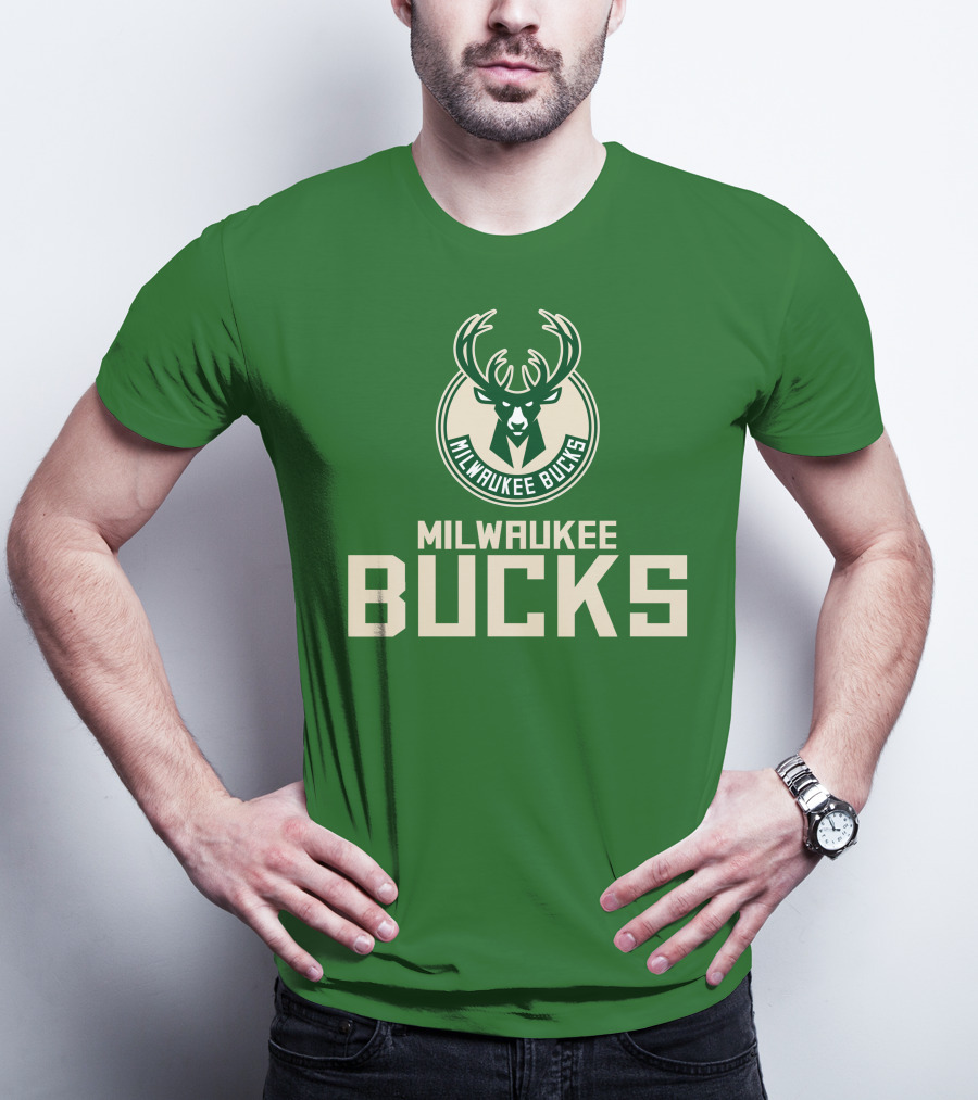 Milwaukee Bucks NBA Logo Green P504HN65261 T-Shirt