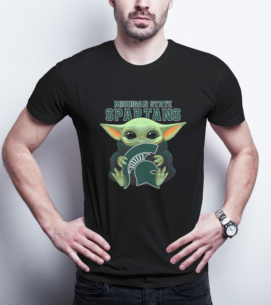 Michigan State Spartans Baby Yoda Holding Spartan T-Shirt
