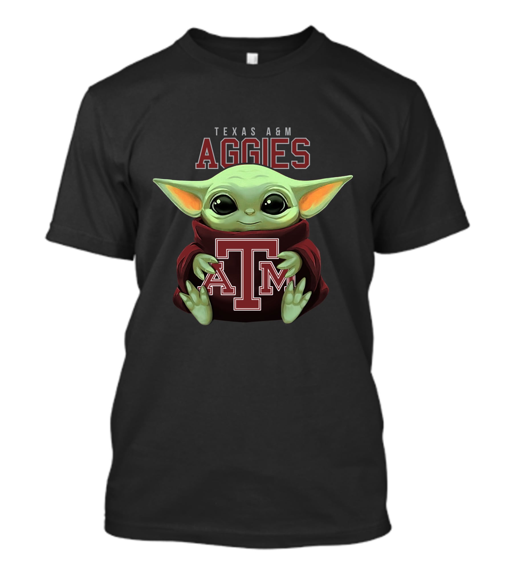 Texas A&M Aggies Baby Yoda Holding A&M T-Shirt