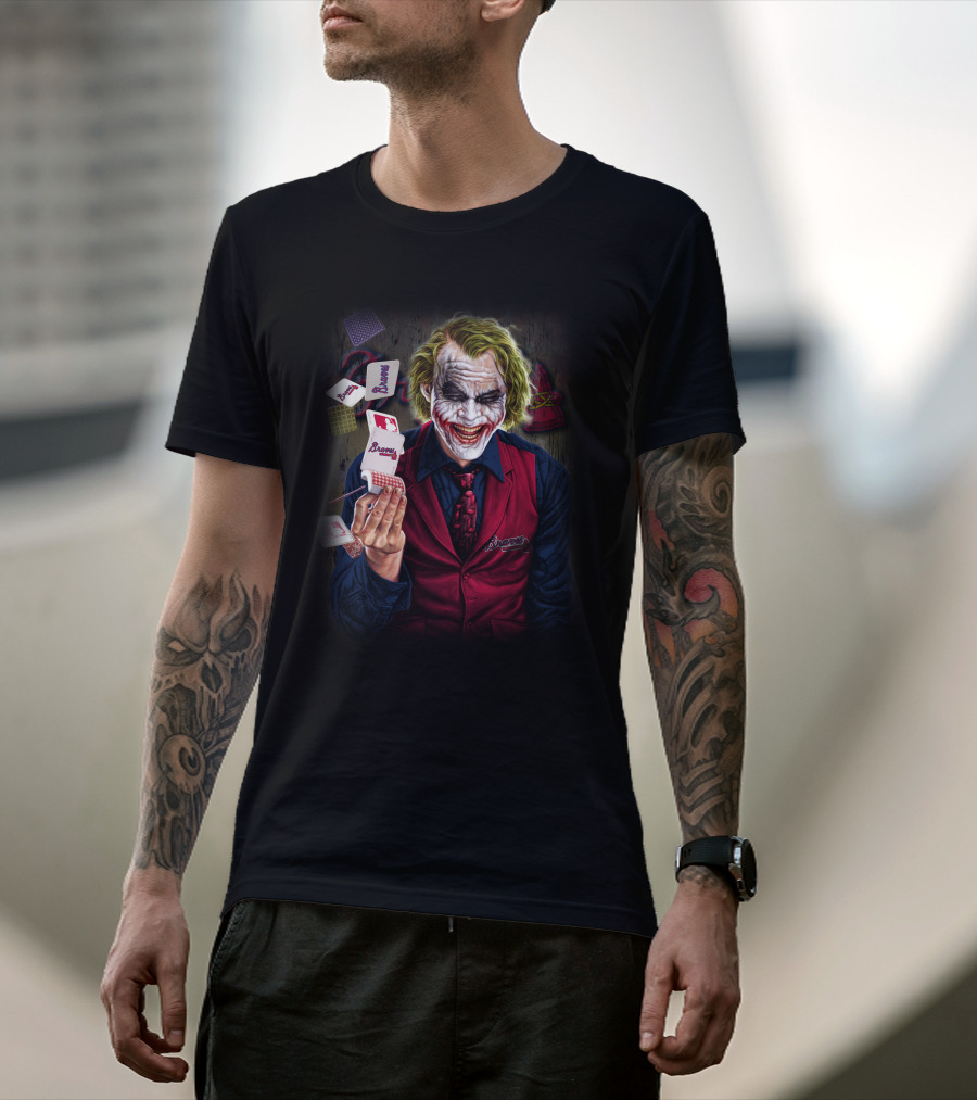 Atlanta Braves Joker Playing Cards Dark Humor T-Shirt