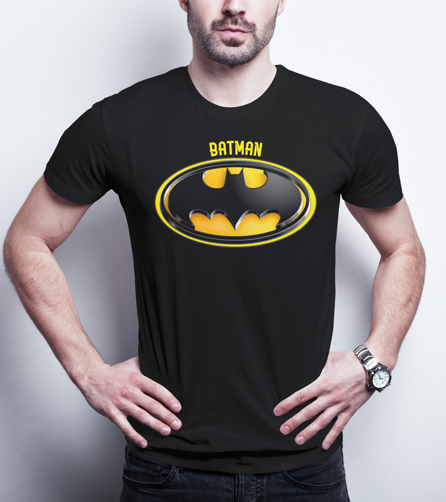 BATMAN Bat Symbol Icon Oval Emblem T-Shirt