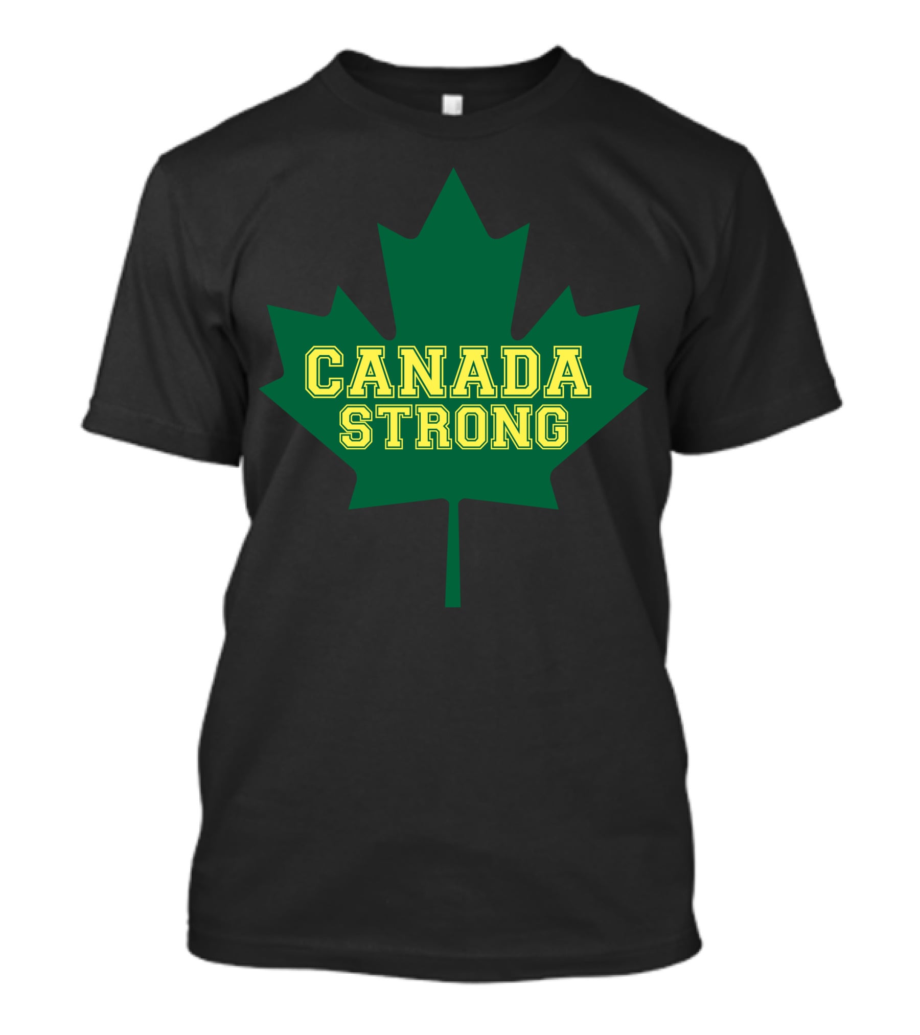 Canada Strong Maple Leaf Green And Yellow T-Shirt