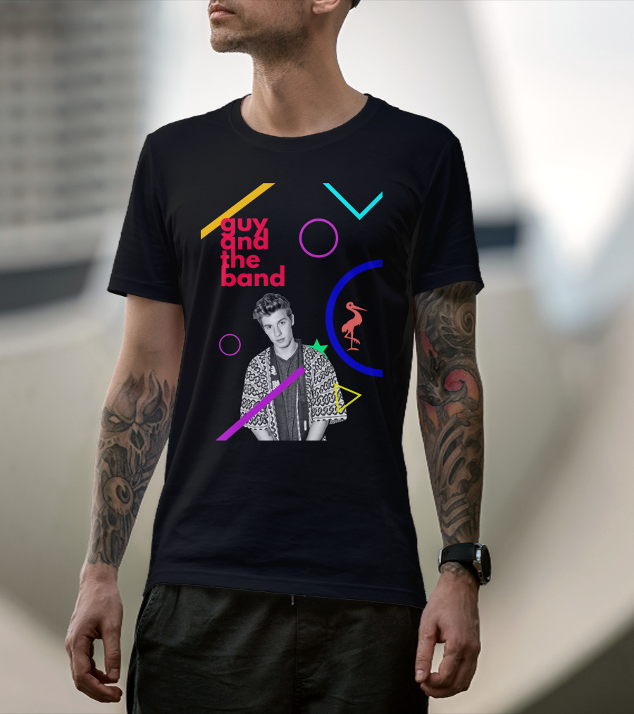 Guy And The Band Geometric Neon Elements T-Shirt