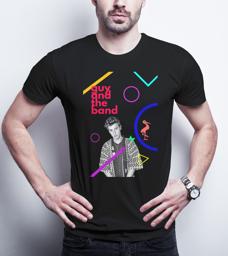 Guy And The Band Geometric Neon Elements T-Shirt