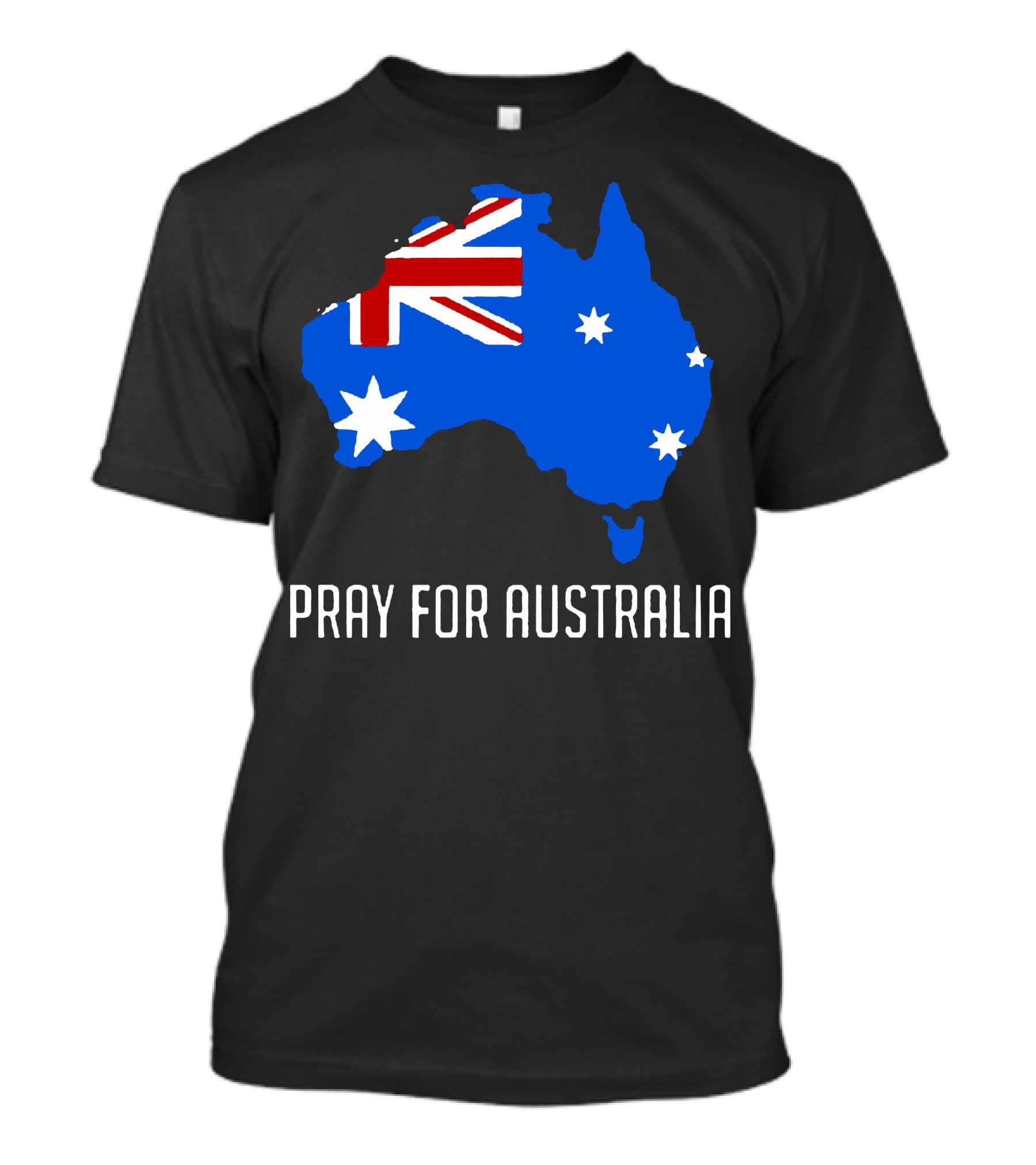 Pray For Australia Forest Fires Australia Map Flag Stars T-Shirt