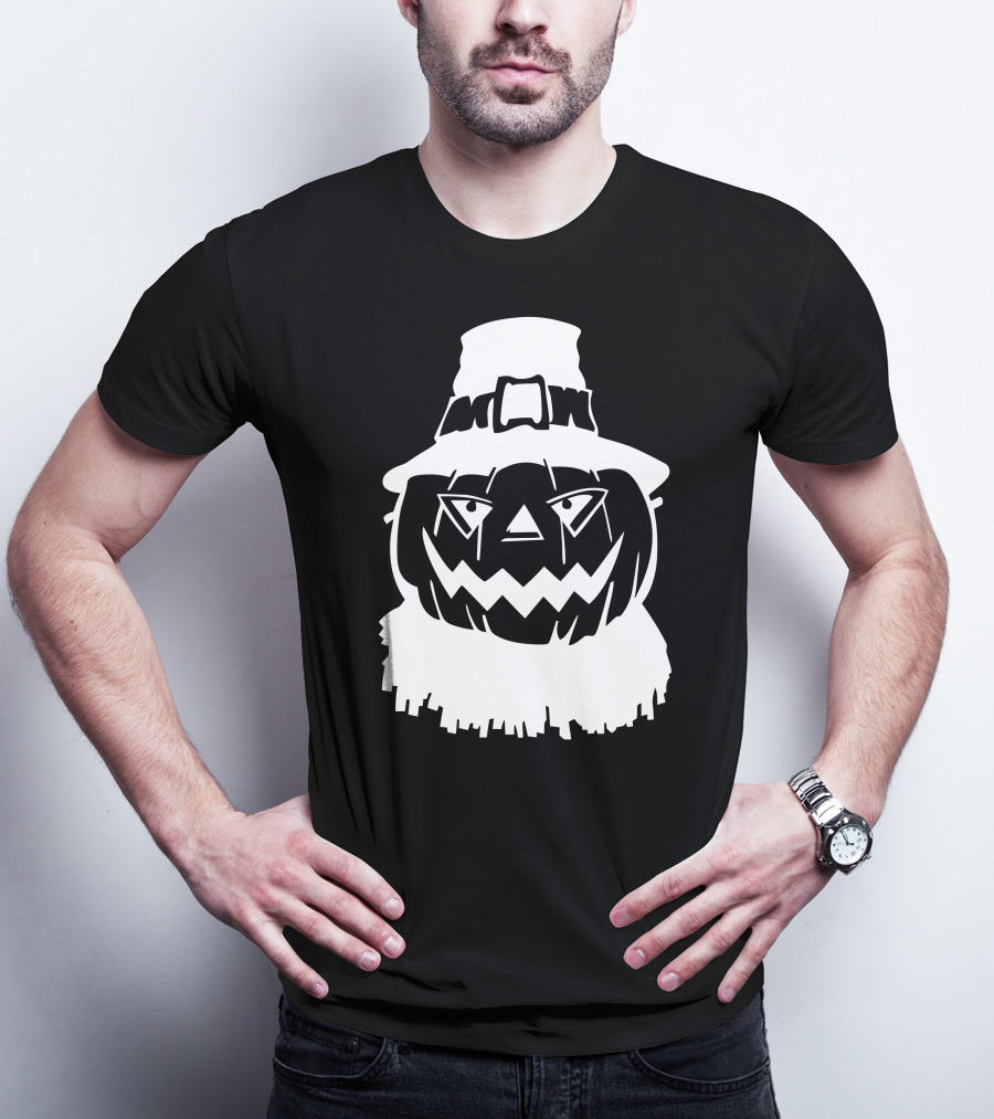 Pumpkin Face Scarecrow Hat T-Shirt