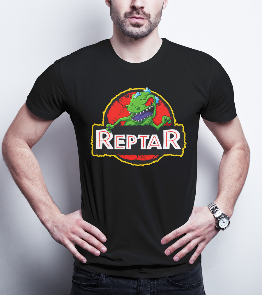 Reptar Dinosaur Red Circle Background Rugrats 90s Nickelodeon T-Shirt