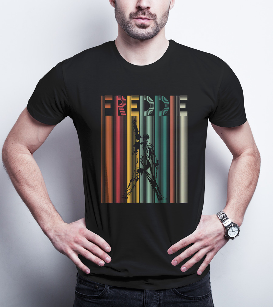 Retro Freddie Mercury Stripes Legend T-Shirt