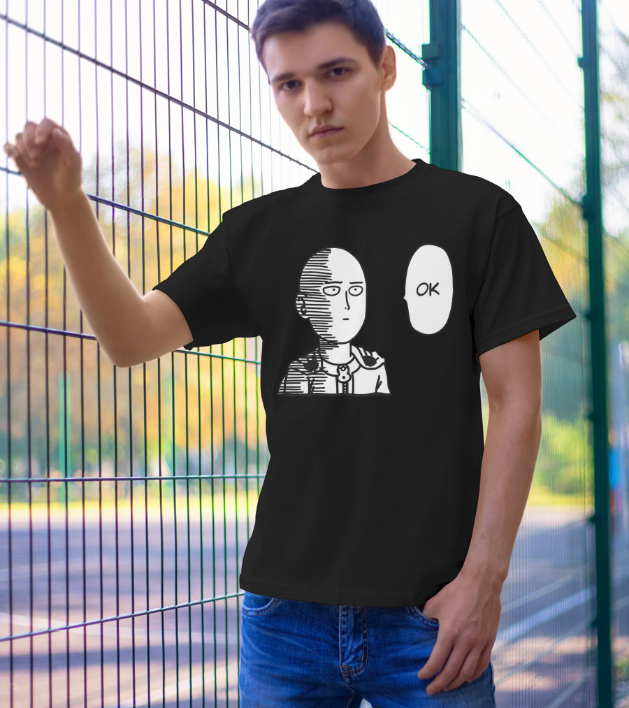 Saitama OK Manga Style Face Expression T-Shirt