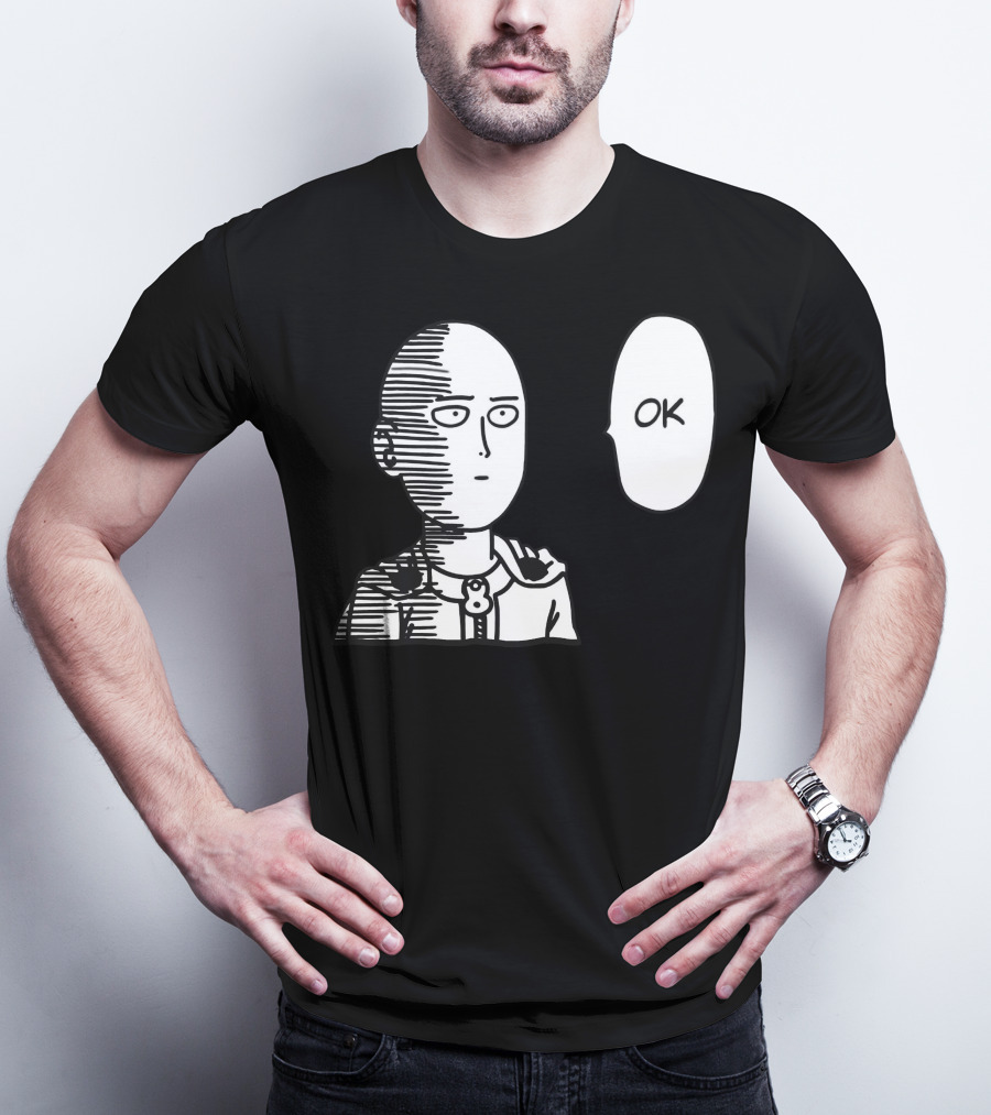 Saitama OK Manga Style Face Expression T-Shirt